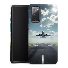 DeinDesign Galaxy S20 FE Handy Panzer Handyh&uuml;lle robuste Outdoor H&uuml;lle Schutzh&uuml;lle matt Urlaub Airplane Wanderlust Tough Case