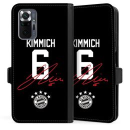 DeinDesign Xiaomi Redmi Note 10 Pro Handy Klapph&uuml;lle Handyh&uuml;lle aus Kunst Leder schwarz Flip Case Kimmich Fc Bayern M&uuml;nchen Fcb Sideflip mit langer Lasche