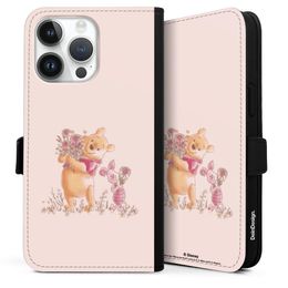 DeinDesign iPhone 14 Pro Max Handy Klapph&uuml;lle Handyh&uuml;lle aus Kunst Leder schwarz Flip Case Official Licensed Product Winnie The Pooh Piglet Disney Sideflip mit 