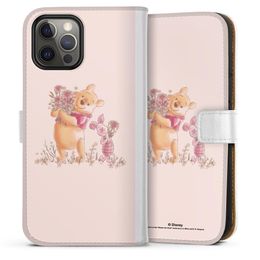 DeinDesign iPhone 12 Pro Max Handy Klapph&uuml;lle Handyh&uuml;lle aus Kunst Leder wei&szlig; Flip Case Official Licensed Product Winnie The Pooh Piglet Disney Sideflip mit 