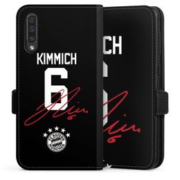 DeinDesign Galaxy A50 Handy Klapph&uuml;lle Handyh&uuml;lle aus Kunst Leder schwarz Flip Case Fcb Fc Bayern M&uuml;nchen Kimmich Sideflip mit Lasche