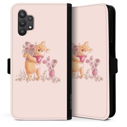 DeinDesign Galaxy A32 5G Handy Klapph&uuml;lle Handyh&uuml;lle aus Kunst Leder schwarz Flip Case Winnie The Pooh Piglet Official Licensed Product Disney Sideflip mit 