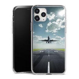 DeinDesign iPhone 11 Pro Max Handy Silikon H&uuml;lle Case transparent Handyh&uuml;lle Urlaub Airplane Wanderlust Silikon Case