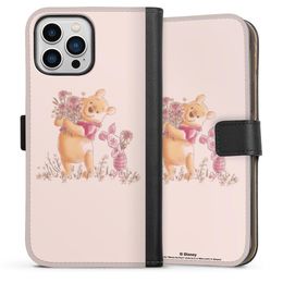 DeinDesign iPhone 13 Pro Max Handy Klapph&uuml;lle Handyh&uuml;lle aus Kunst Leder schwarz Flip Case Official Licensed Product Winnie The Pooh Piglet Disney Sideflip mit 