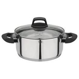 Bratentopf GSW "Como", silber (edelstahlfarben), H:9cm &Oslash;:20cm, T&ouml;pfe, Bratentopf, Induktion