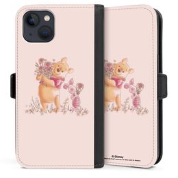 DeinDesign iPhone 13 Handy Klapph&uuml;lle Handyh&uuml;lle aus Kunst Leder schwarz Flip Case Official Licensed Product Winnie The Pooh Piglet Disney Sideflip mit Lasche