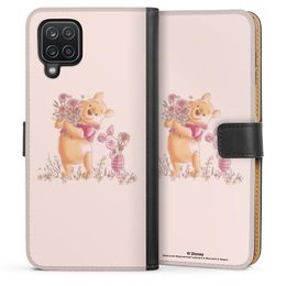 DeinDesign Galaxy A12 Handy Klapph&uuml;lle Handyh&uuml;lle aus Kunst Leder schwarz Flip Case Winnie The Pooh Piglet Official Licensed Product Disney Sideflip mit langer 