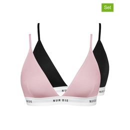 Nur Die 2er-Set: Soft-BH in Rosa/ Schwarz - 33% | Gr&ouml;&szlig;e 48/50 | Damen-bhs