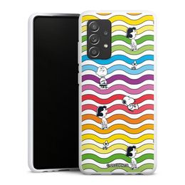 DeinDesign Galaxy A52s 5G Handy Silikon H&uuml;lle Case wei&szlig; Handyh&uuml;lle Snoopy Muster Peanuts Silikon Case