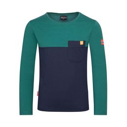Trollkids Longsleeve "Bergen" in Gr&uuml;n/ Dunkelblau - 51% | Gr&ouml;&szlig;e 92 | Kinder-longsleeves