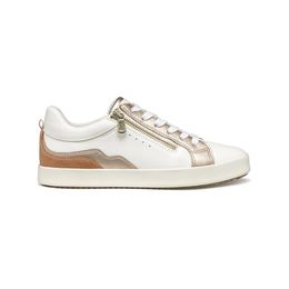 Geox Leder-Sneakers "Blomiee" in Wei&szlig;/ Hellbraun - 42% | Gr&ouml;&szlig;e 38 | Damen-sneakers