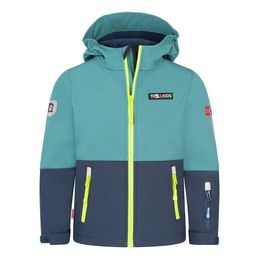 Trollkids Softshelljacke "Skjorta" in T&uuml;rkis - 44% | Gr&ouml;&szlig;e 176 | Kinder-outdoor-jacken
