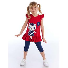 Denokids 2tlg. Outfit "Sailor Cat" in Rot/ Dunkelblau - 65% | Gr&ouml;&szlig;e 104 | Kinder-blusen-hemden