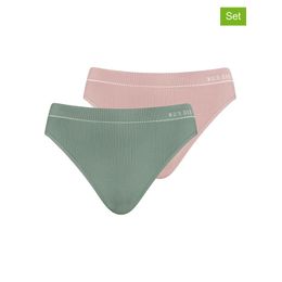 Nur Die 2er-Set: Slips in Gr&uuml;n/ Rosa - 35% | Gr&ouml;&szlig;e 48/50 | Damen-unterteile