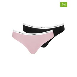 Nur Die 2er-Set: Slips in Rosa/ Schwarz - 35% | Gr&ouml;&szlig;e 40/42 | Damen-unterteile