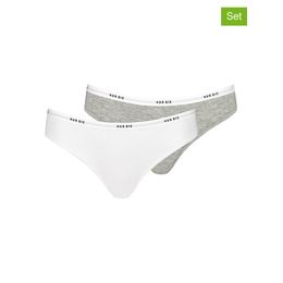Nur Die 2er-Set: Slips in Grau/ Wei&szlig; - 35% | Gr&ouml;&szlig;e 48/50 | Damen-unterteile