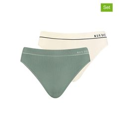 Nur Die 2er-Set: Slips in Gr&uuml;n/ Creme - 35% | Gr&ouml;&szlig;e 40/42 | Damen-unterteile