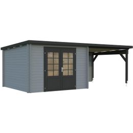 Gartenhaus Palmako "Ella", grau (hellgrau, anthrazit), ohne Fu&szlig;boden, ohne Dacheindeckung, Massivholz, Gartenh&auml;user, Gartenhaus, verschiedene Farben