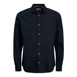 Jack & Jones JACK & JONES Herren Langarmhemd "JJPIERRE SLUB DETAIL SHIRT LS", blau, Gr. S, unifarben, Web, Obermaterial: 100% Baumwolle, Hemden