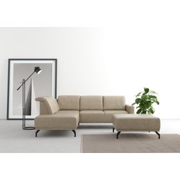 Sit & More Ecksofa SIT & MORE, B:249cm H:84cm T:205cm, beige, Wohnzimmer, Sofas, "Bailando L-Form", wahlweise mit Kopfteilverstellung und Vorziehsitz, motorisch