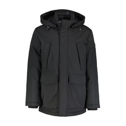 Lerros Herren Parka, schwarz, Gr. M, unifarben, Web, Obermaterial: 100% Polyester, Jacken, mit Kapuze