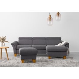 Ecksofa Home Affaire, B:258cm H:84cm T:169cm, braun, 100% Polyester, Wohnzimmer, Sofas, "Lindgren L-Form", wahlweise mit Bett mit klappbaren Rollen,