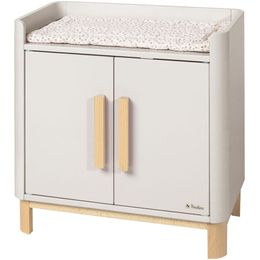 Pinolino Kinder Puppenwickeltisch "Malea"beige, MDF, Massivholz, B:47cm H:47cm T:31cm, Puppenm&ouml;bel, inklusive Wickelauflage &raquo;rosa Bl&uuml;mchen&laquo;