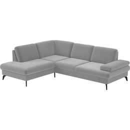 Sit & More Ecksofa SIT & MORE, B:262cm H:82cm T:212cm, grau, 100% Polyester, Wohnzimmer, Sofas, "Morris L-Form, inkl. Sitztiefenverstellung", wahlweise mit