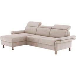 Ecksofa Home Affaire, B:260cm H:85cm T:172cm, beige, 100% Polyester, Wohnzimmer, Sofas, "Calypso L-Form", mit motorischen Funktionen im Sofa und
