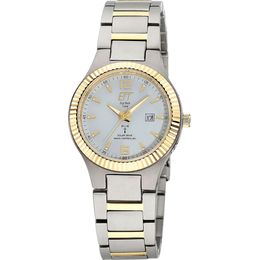 ETT Damen Funkuhr "Everest Lady", silber, Armbanduhren, Armbanduhr, Solar, Damenuhr, analog, automatischer Kalender, Tag