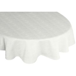 Tischdecke WIRTH, &Oslash;:160cm, wei&szlig;, Baumwolle, Leinen, Modal, Tischdecken, "WIESSEE", rund