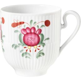 Seltmann Weiden Becher "Amina Ostfriesenrose", &Oslash; 12cm x 9,6cm, 360ml, 1rot, wei&szlig;, gr&uuml;n, Trinkgef&auml;&szlig;e, Kaffeebecher, Tasse, mit Relief