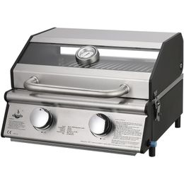 Gasgrill El Fuego "Jesolo", silber, B:47,5cm H:31,3cm T:43,2cm, Grills, 6 kW (2 Brenner je 3 kW), mit Piezoz&uuml;ndung