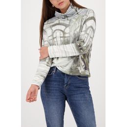monari Damen Sweatshirt "Sweatshirt Gallery allover"sage gem, Gr. 36, gemustert, Sweatware, Obermaterial: 82% Polyester, 15% Viskose, 3% Elasthan,