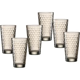 Ritzenhoff & Breker Longdrinkglas "Favo, 6-teilig", &Oslash; 8,4cm x 14,2cm, 350ml, 6 Stk., braun, RITZENHOFF & BREKER, Trinkgef&auml;&szlig;e, 6er Set, je 350 ml