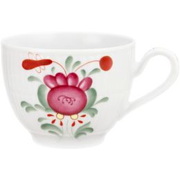 Seltmann Weiden Tasse "Amina Ostfriesenrose", &Oslash; 11,5cm x 6,7cm, 250ml, 1rot, wei&szlig;, gr&uuml;n, Trinkgef&auml;&szlig;e, Kaffeetasse aus Porzellan mit Relief