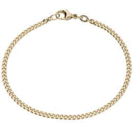 Luigi Merano Damen Armband "Panzerkette, flach, diamantiert, massiv, Gold 750", 18,5cm, Gelbgold 750, gold, Gelbgold 750, Armb&auml;nder