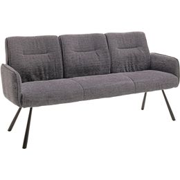 Sitzbank MCA furniture, B:183cm H:92cm T:67cmanthrazit, schwarz, Metall, Stoff, Esszimmer, Sitzb&auml;nke, "Delane", Taschenfederkern, Lehnenkippfunktion,