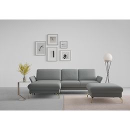Sit & More Ecksofa SIT & MORE, B:253cm H:84cm T:165cm, grau, Wohnzimmer, Sofas, "Fashion L-Form", wahlweise mit Kopfteilverstellung, Vorziehsitz, motorisch,