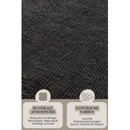 Teppich Hanse Home, B:190cm H:10mm L:280cm, schwarz, Jute, Wohnzimmer, Teppiche, "Jaipur Juteteppich, als L&auml;ufer und in Rund", 100% Naturfaser,