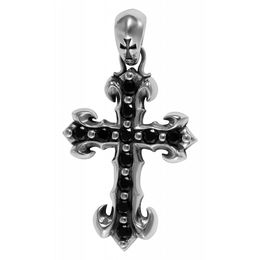 Adelia&acute;s ADELIA ́S Damen Kettenanh&auml;nger "trendiger Kreuz Anh&auml;nger aus 925 Sterling Silber", Silber 925 (Sterlingsilber), schwarz, Silber 925 (Sterlingsilber),