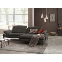 Ecksofa W.Schillig, B:294cm H:87cm T:185cm, gr&uuml;n, Chenille-Flachgewebe R66 (85% Polyester, 15% Nylon);Longlife Xtra-Leder Z59: Glattleder mit