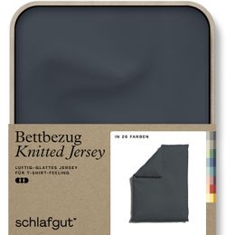 Bettbezug Schlafgut, L:200cm, grau, Jersey, Obermaterial: 95% Baumwolle, 5% Elasthan, Bettbez&uuml;ge, "Premium Bettbezug Knitted Jersey (1 St)",