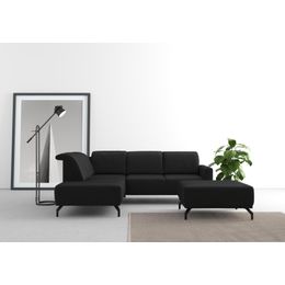 Sit & More Ecksofa SIT & MORE, B:249cm H:84cm T:205cm, schwarz, Wohnzimmer, Sofas, "Bailando L-Form", wahlweise mit Kopfteilverstellung und Vorziehsitz,