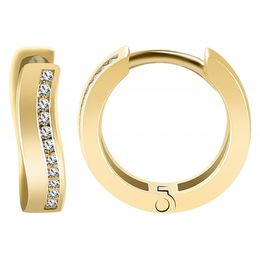 Adelia&acute;s ADELIA ́S Damen Paar Creolen "Damen Creolen aus poliertem Gold 333 und Zirkonia &Oslash; 10 mm", Damen, Gelbgold 333 Gold, gold, Gelbgold 333, Gold, Ohrringe