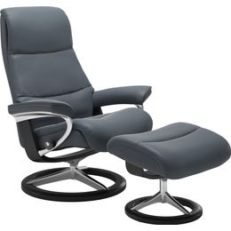 Relaxsessel stressless, B:91cm H:110cm T:85cm, blau, Leder BATICK: BATICK ist ein leicht korrigiertes, durchgef&auml;rbtes und genarbtes M&ouml;belleder, bei