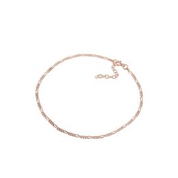 Elli Damen Fu&szlig;kette "Figaro Fu&szlig;kettchen Basic 925 Silber", 22cm, Silber 925 (Sterlingsilber), rosa, Silber 925 (Sterlingsilber), Fu&szlig;ketten
