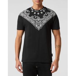 Philipp Plein Jungen T-Shirt "Paisley"02, schwarz, Gr. XXXL, Obermaterial: 100% Baumwolle, Shirts
