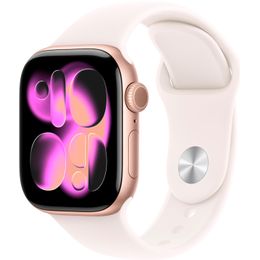 Apple Smartwatch "Watch Series 11", 42,mit eSIM, M/L, Sport Bandlight blush, rose gold, Smartwatches