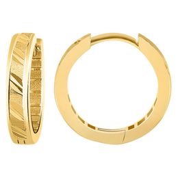 Adelia&acute;s ADELIA ́S Damen Paar Creolen "Damen Creolen aus poliertem Gold 333 und Diamant &Oslash; 14 mm", Damen, Gelbgold 333 Gold, gold, Gelbgold 333, Gold, Ohrringe